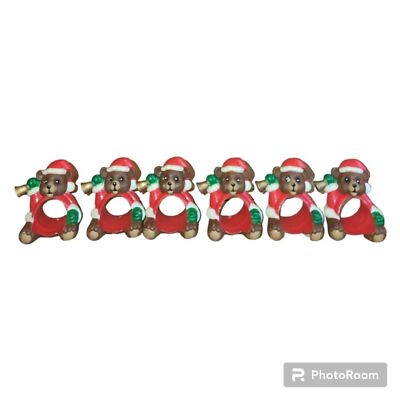 Vintage Reed napkin rings Christmas decor bear kitchen holiday ...