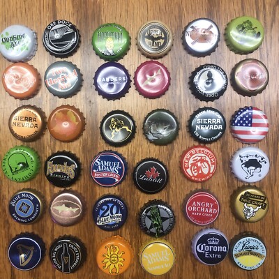 Lot of assorted Bottle Tops 36 used caps | eBay