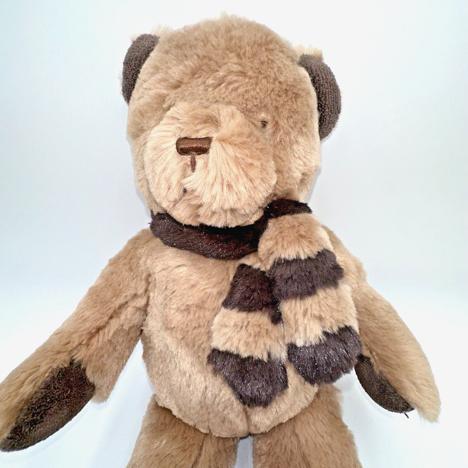 NAP Brookstone Bear Lovey 14" Plush Teddy Bear Scarf Toy Stuffed Animal ...