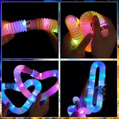 Light Up Glow Sticks Fidget Pop Tubes 12 Pcs Toddler Sensory Toys Kids ...