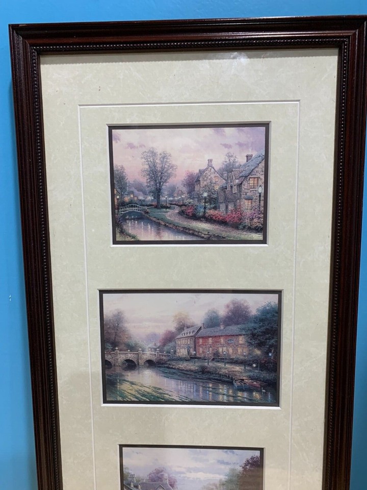 1998 Thomas Kinkade Lamplight Lane 3 Accent Print Certificate of ...