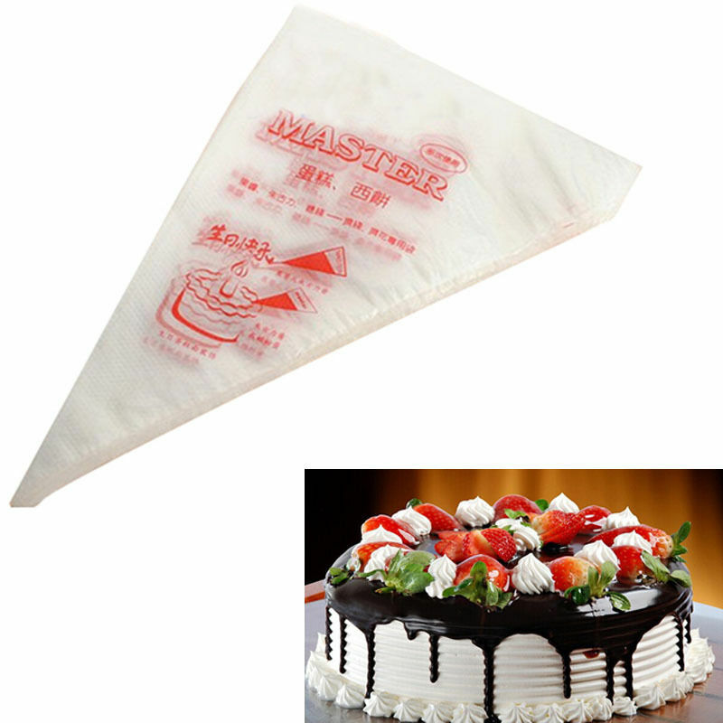 100 Disposal Plastic Cake Piping Bag Icing Cream Pastry Cookies ...