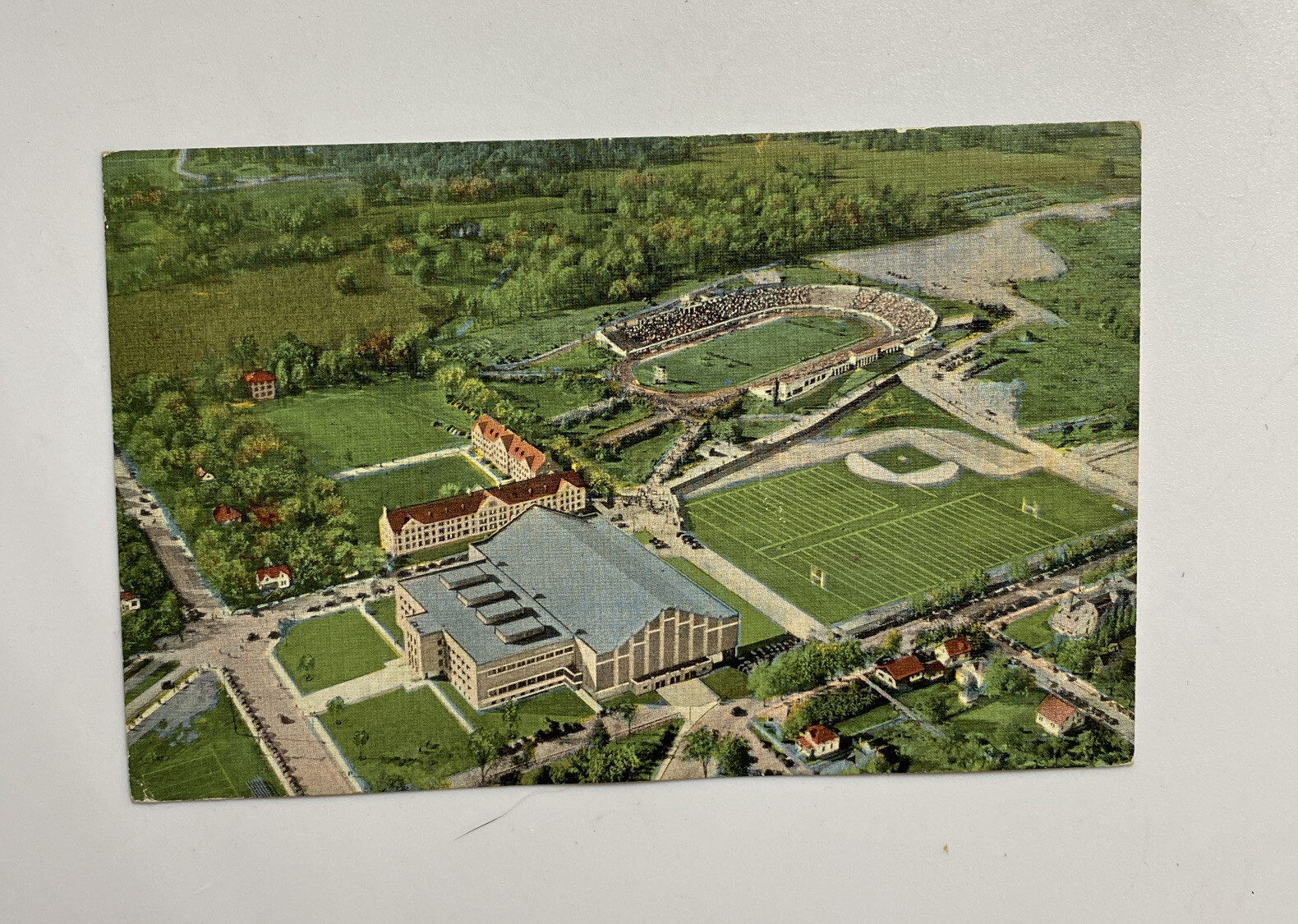 Aerial View of Athletic Department of Purdue University, IND. Linen ...