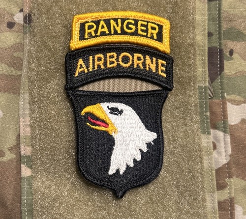 US Army 101st Airborne Division Patch/Ranger Tab w/ Hook Full-Color ACU ...