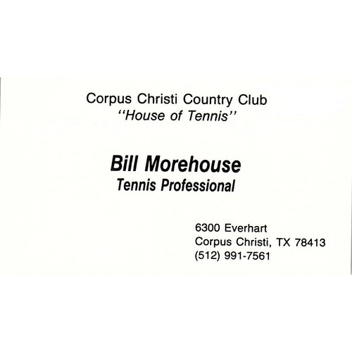 Corpus Christi Country Club Bill Morehouse Corpus Christi TX Card STK2 ...