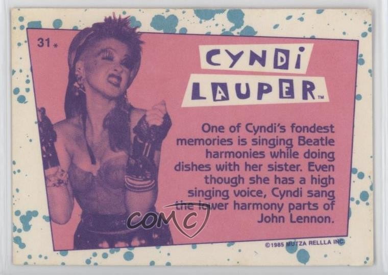 1985 Topps Cyndi Lauper Cyndi Lauper #31 0kb5 | eBay
