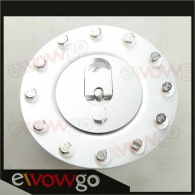 12 Bolt Billet Aluminum Fuel Cell Cap Flush Mount Silver Anodized ...