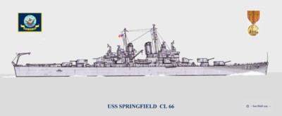USS Springfield CL-66 Ship Print US Navy | eBay