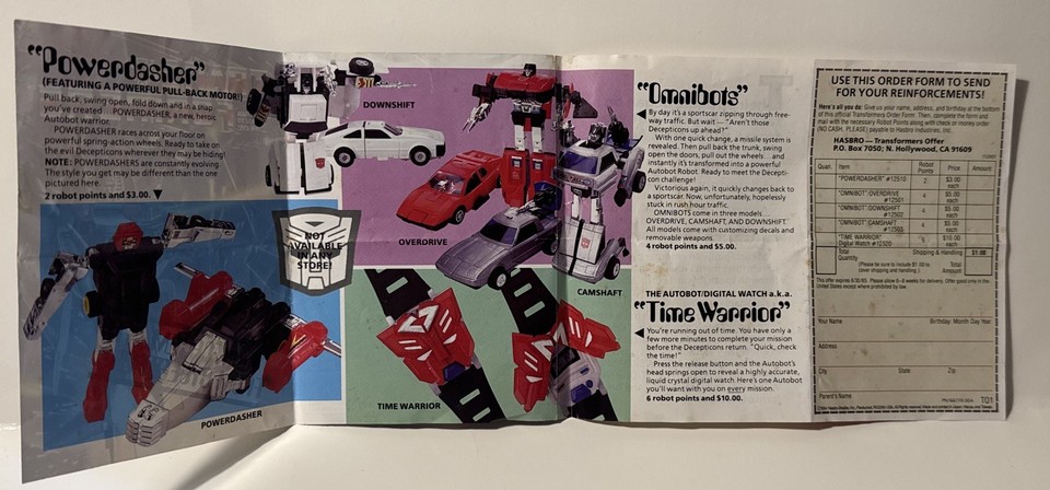 Vintage 1984 TRANSFORMERS HASBRO ORIGINAL BROCHURE BOOKLET PAMPHLET ...