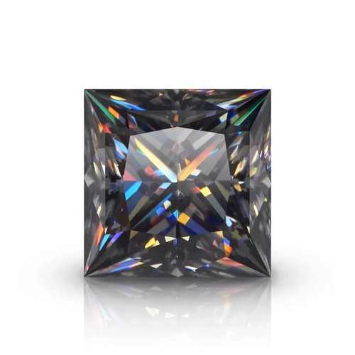 2 Ct Princess Cut Diamond Natural Grey Color D Grade VVS1 + 1 Free Gift ...