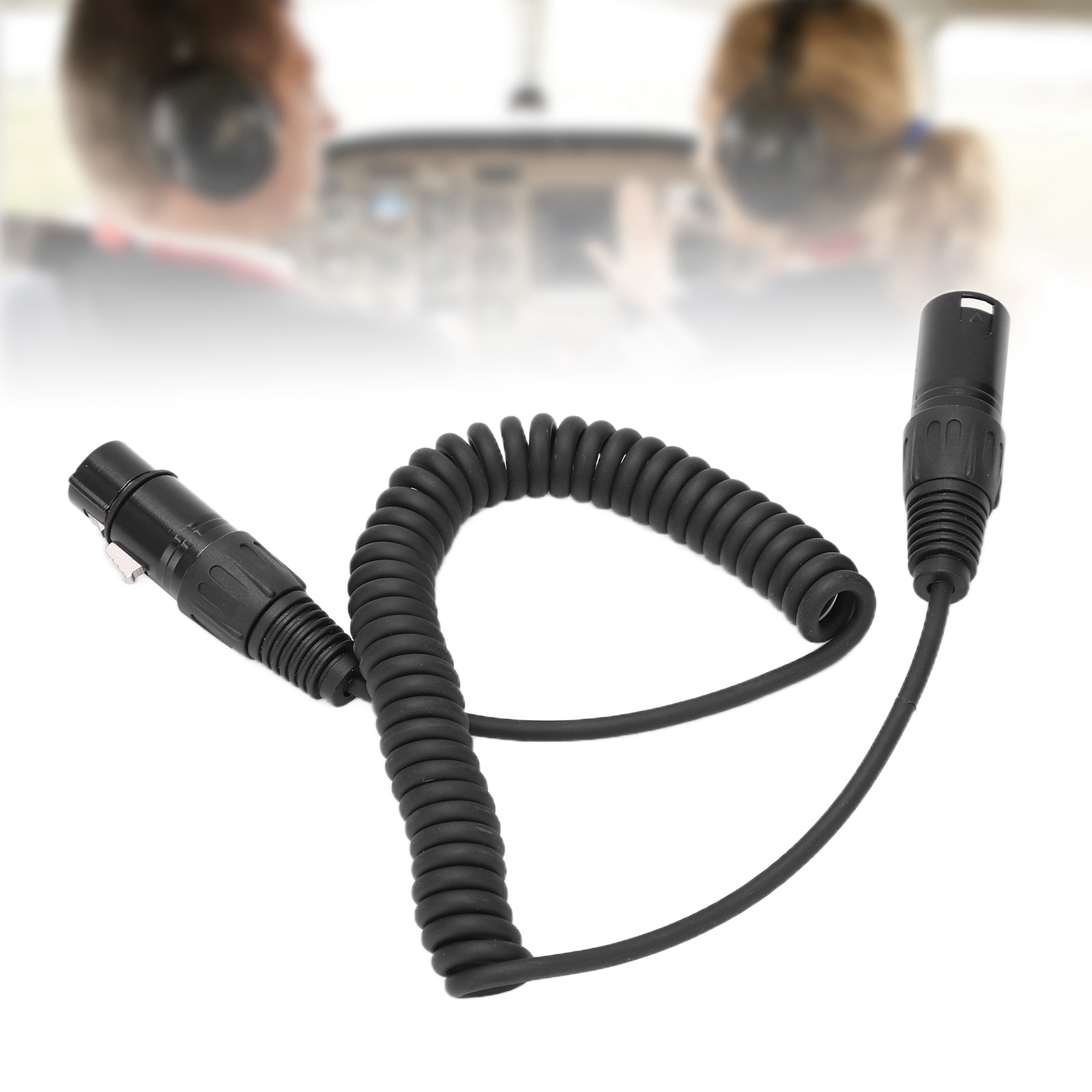 Headset Extension Spring Cable Coiled Cord 5Pin XLR Connector For ...