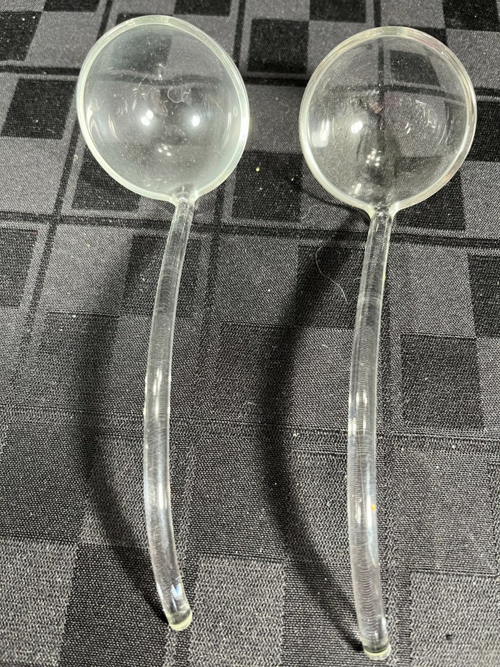 6 Glass Ladles - Various Sizes - Mayonnaise Mustard Spoon Dipper ...