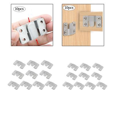 10 Pieces Flush Mount Bracket Picture Hooks Steel Frame Cleat Wall ...