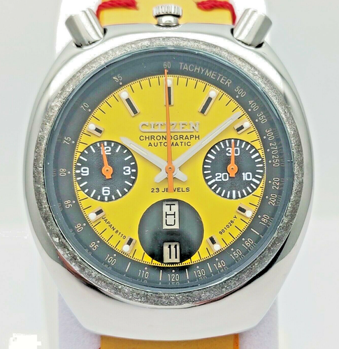 CITIZEN BULLHEAD Chronograph Cal.8110A Automatic YELLOW COLOR Mens ...
