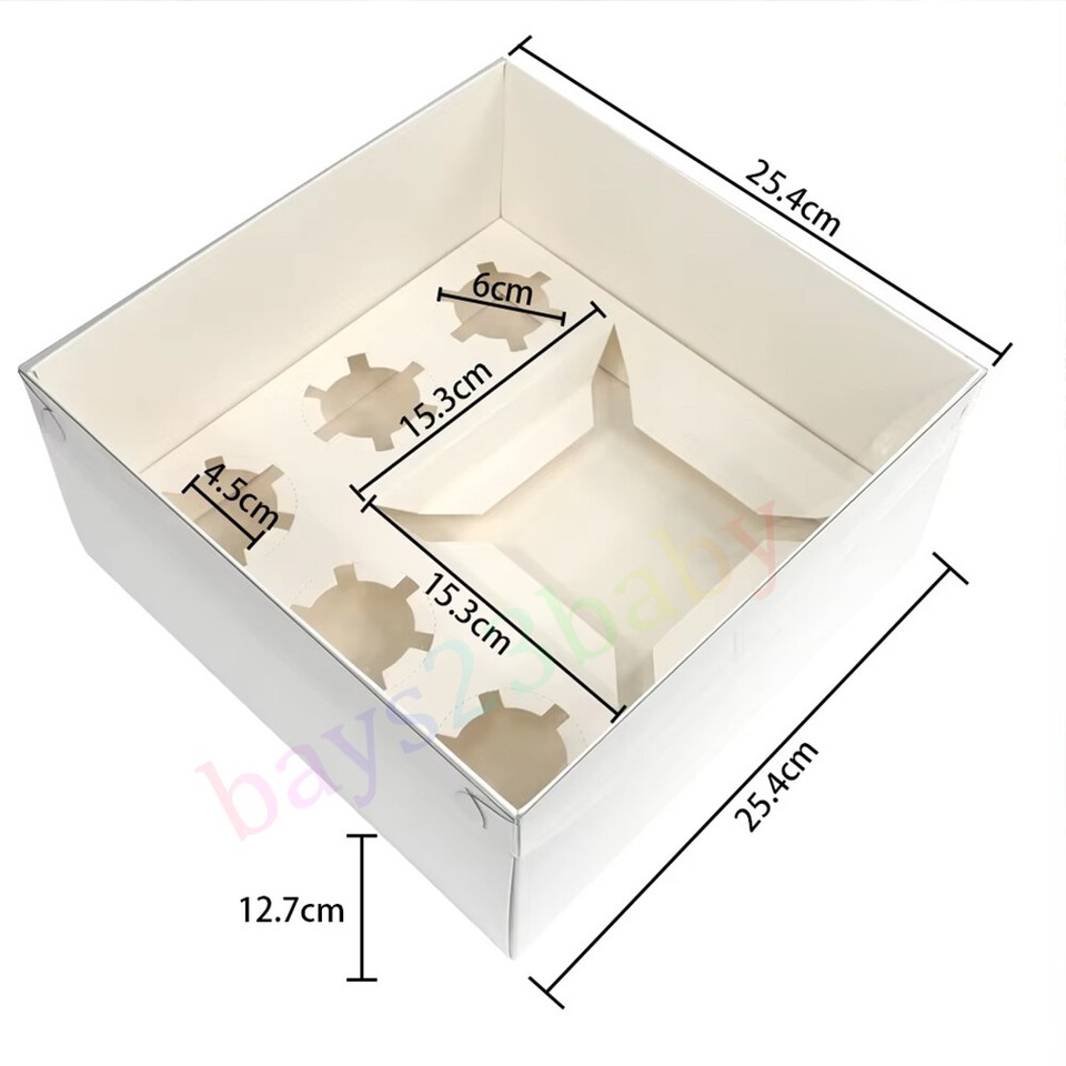 10PACK Clear Lid Bento Cake & Cupcake Boxes Windowed Cupcake Boxes ...