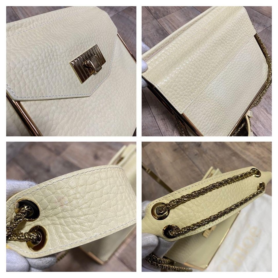 Chloe Sally Leather Crossbody Bag Beige Gold Chain Vintage Authentic ...