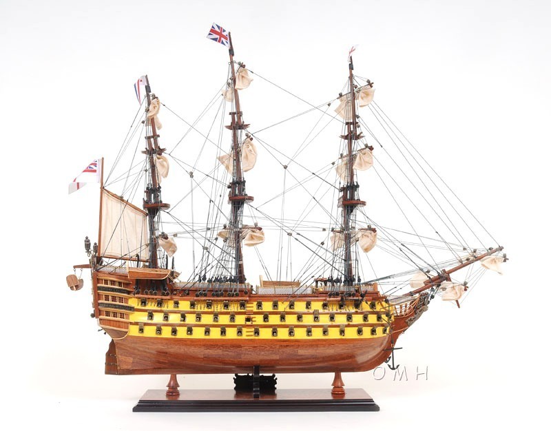 Painted HMS Victory British Navy 1774 Wood Tall Ship Model 30" Nelson's ...