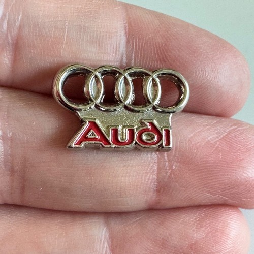 Vtg Audi Rings Logo Silver Tone Red Enamel Lapel Pin Tie Tack | eBay