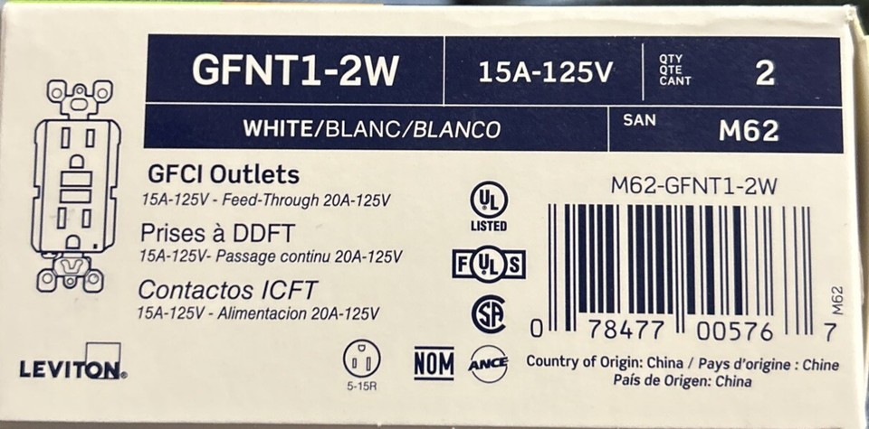 4 Leviton GFNT1-2W GFCI Outlet 2-packs- White. New, Sealed Boxes. | eBay