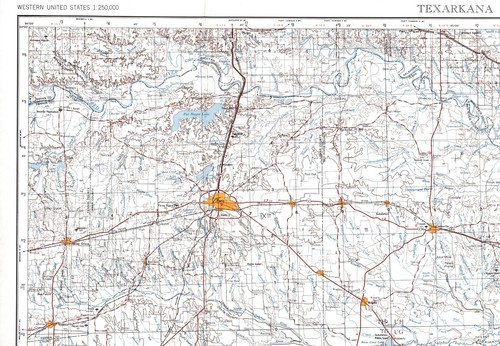 Texarkana, TEX-ARK-OKLA-LA 1972 Topo Map US Army USGS 1:250000 Scale ...
