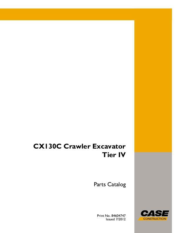 CASE CX130C CRAWLER EXCAVATOR TIER IV PARTS CATALOG | eBay