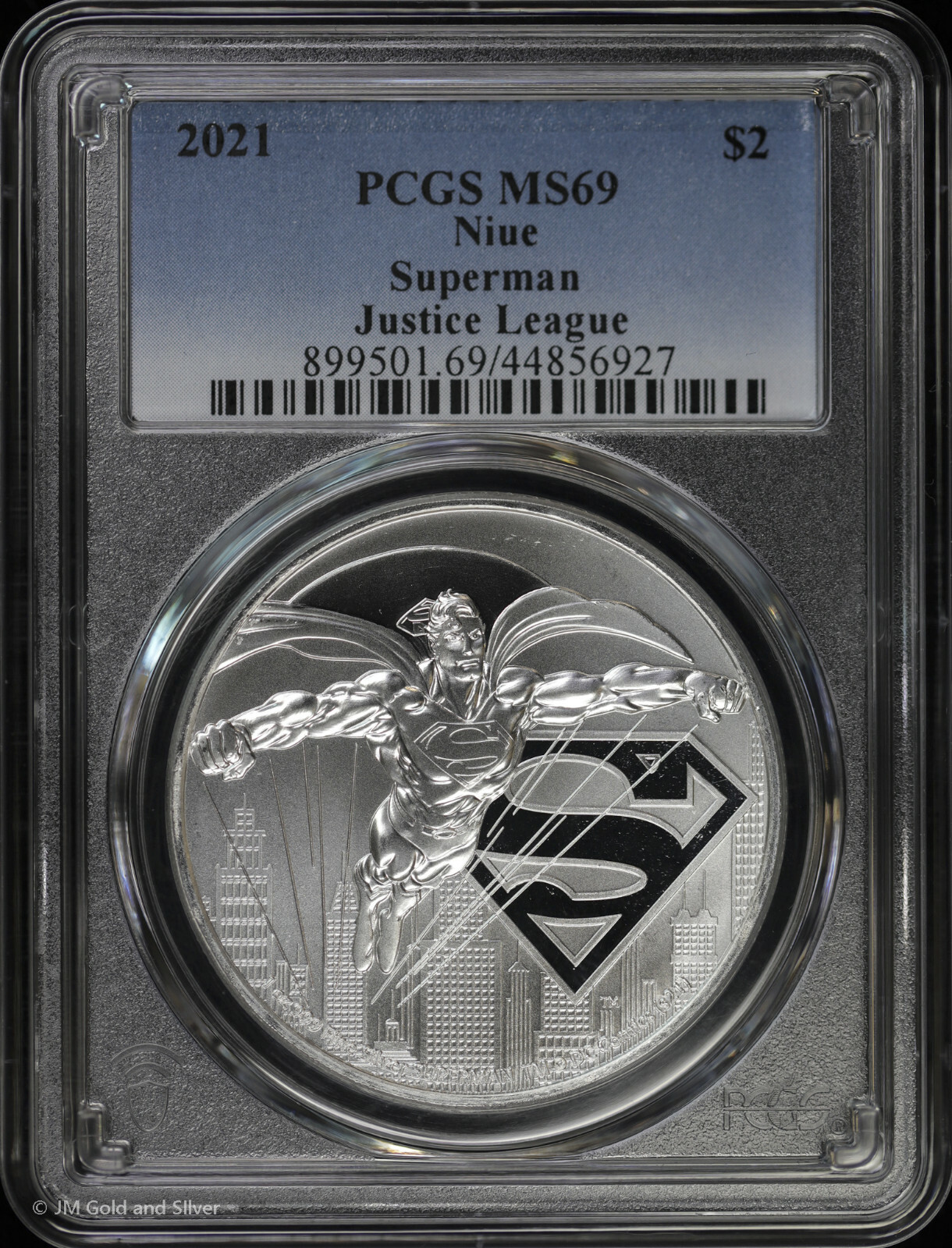 2021 $2 Niue 1 oz Silver Superman Justice League Coin PCGS MS 69 | DC ...