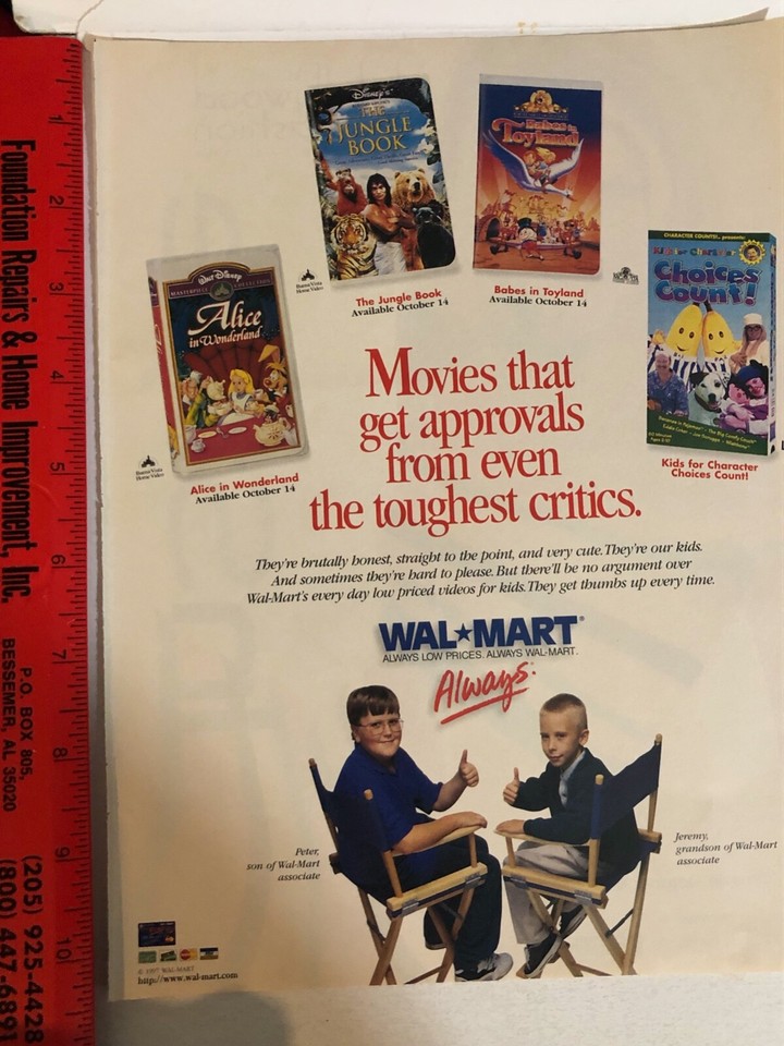 1997 Walmart Movies On VHS Vintage Print Ad pa28 | eBay