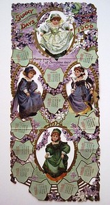 1906 Victorian Calendar by "Raphael Tuck & Sons" w/ 4 Adorable Little ...