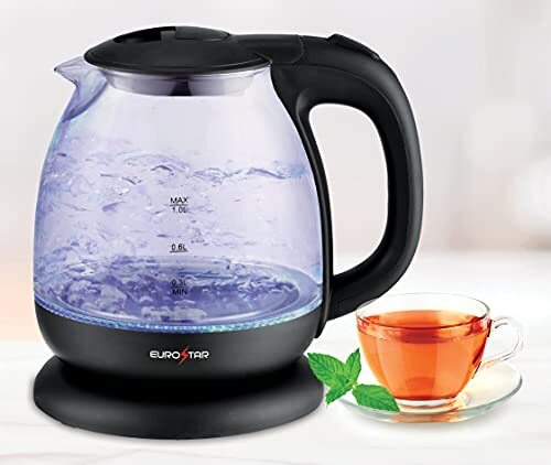 EUROSTAR EKG100BK 1.0L Glass Electric Kettle, Black | eBay