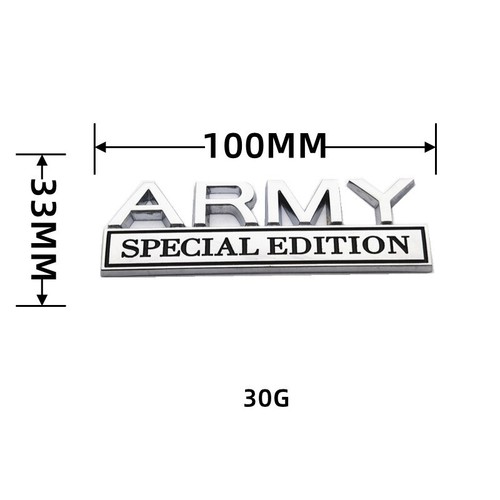 2pc ARMY SPECIAL EDITION Emblem 3D Badge Metal Car Truck Fender (White ...