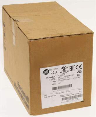 22B-B8P0N104 /A Surplus Sealed AB PowerFlex 40 AC Drive 240VAC 8A 2HP ...