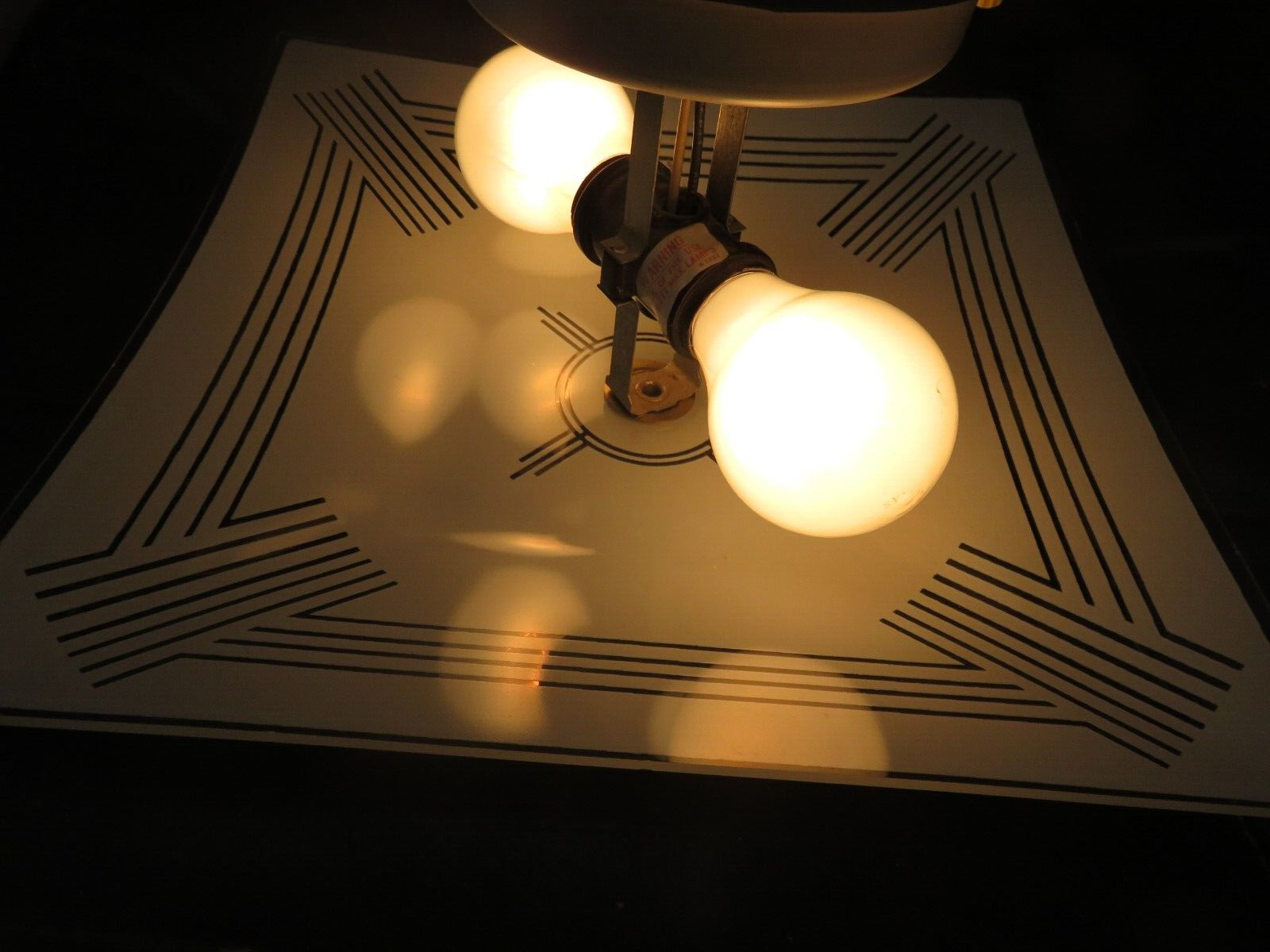 Vintage Art Deco Semi Flush Mount Ceiling Light Fixture 50s 60s (LS) | eBay