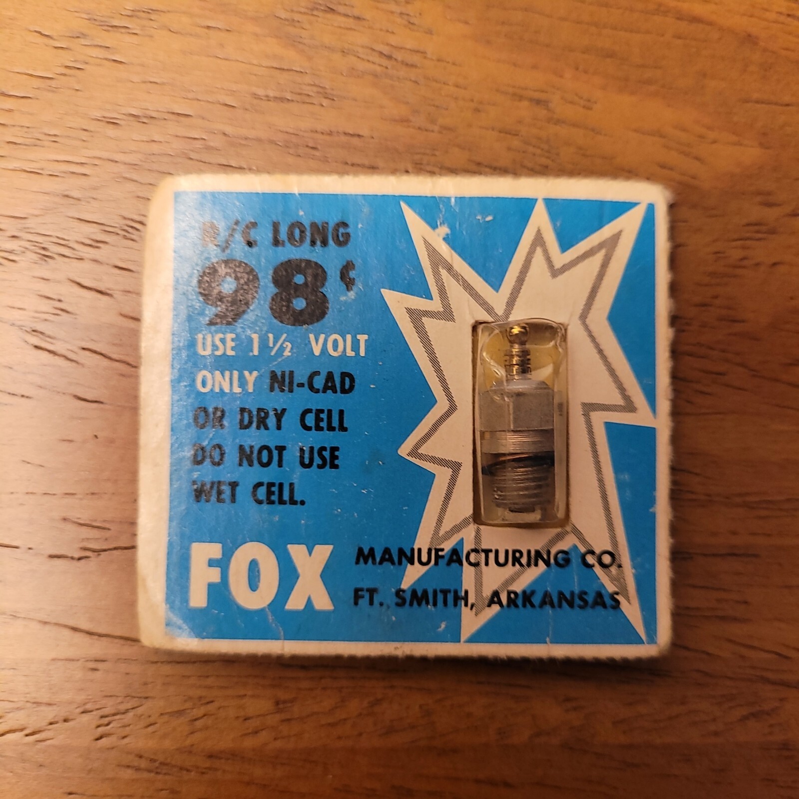 R/C Long Fox GLO Plug 1-1/2 Volt Ni-Cad Or Dry Cell VINTAGE BLUE ...