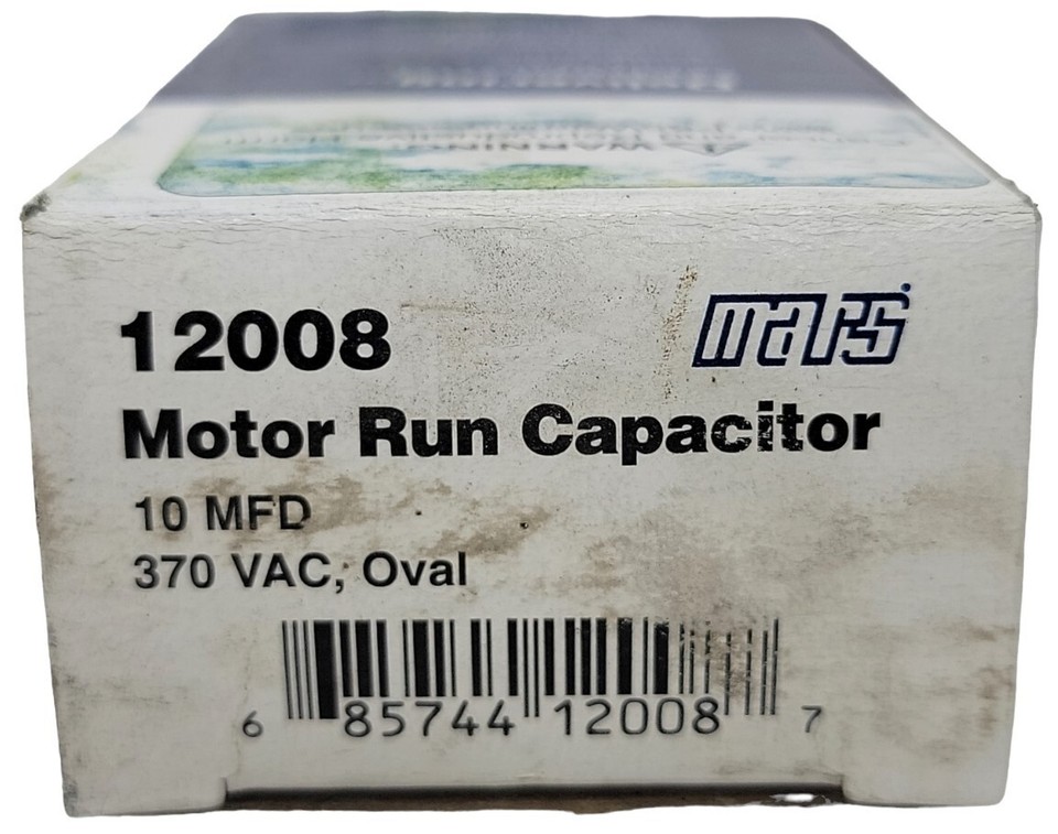 Mars 12008 Motor Run Capacitor, 10 MFD, 370 Volt Oval Brand New | eBay