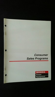 Honda Power Equipment Consumer Sales Programs Manual Guide | eBay