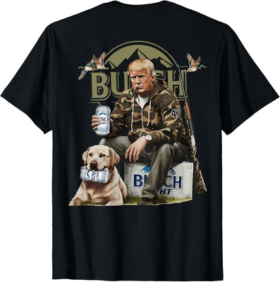 Retro Trump Hunting Deer Funny Beer Drinking Hunting ON BACK T-Shirt | eBay