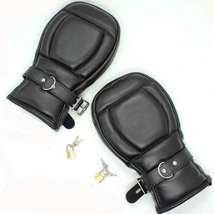 Lockable Quality Leather Sensory Deprivation restraints Mitts gloves ...