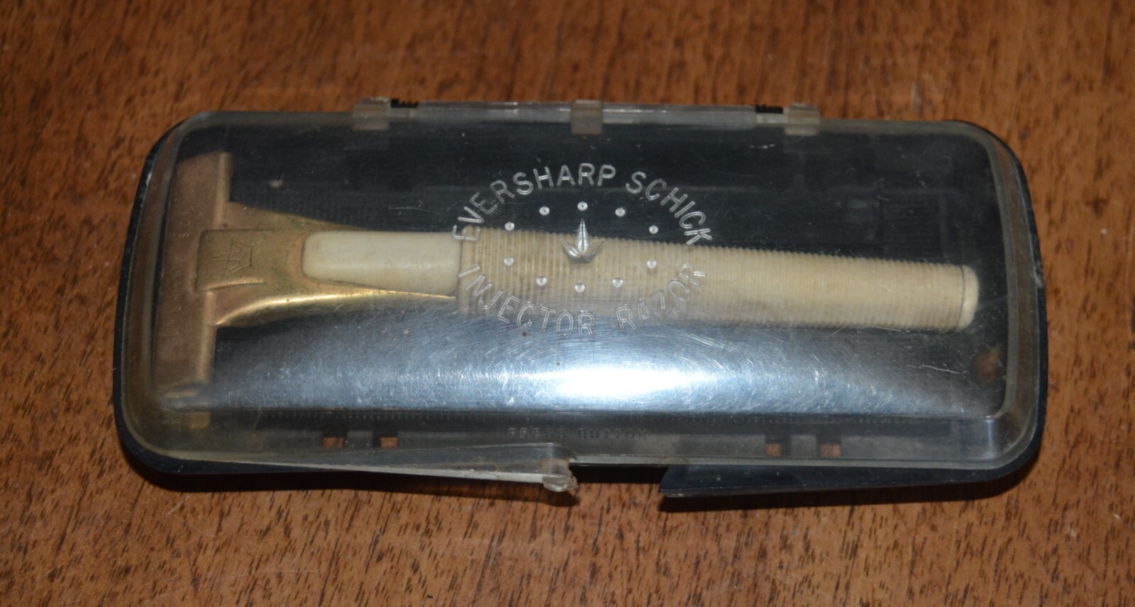 VTG 1957 EVERSHARP Schick Injector Razor with Case Gold with Gold ...