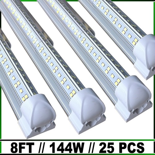 8Ft LED Shop Light 144w 4 Row 96 Inch Cooler Door Freezer LED Tube ...