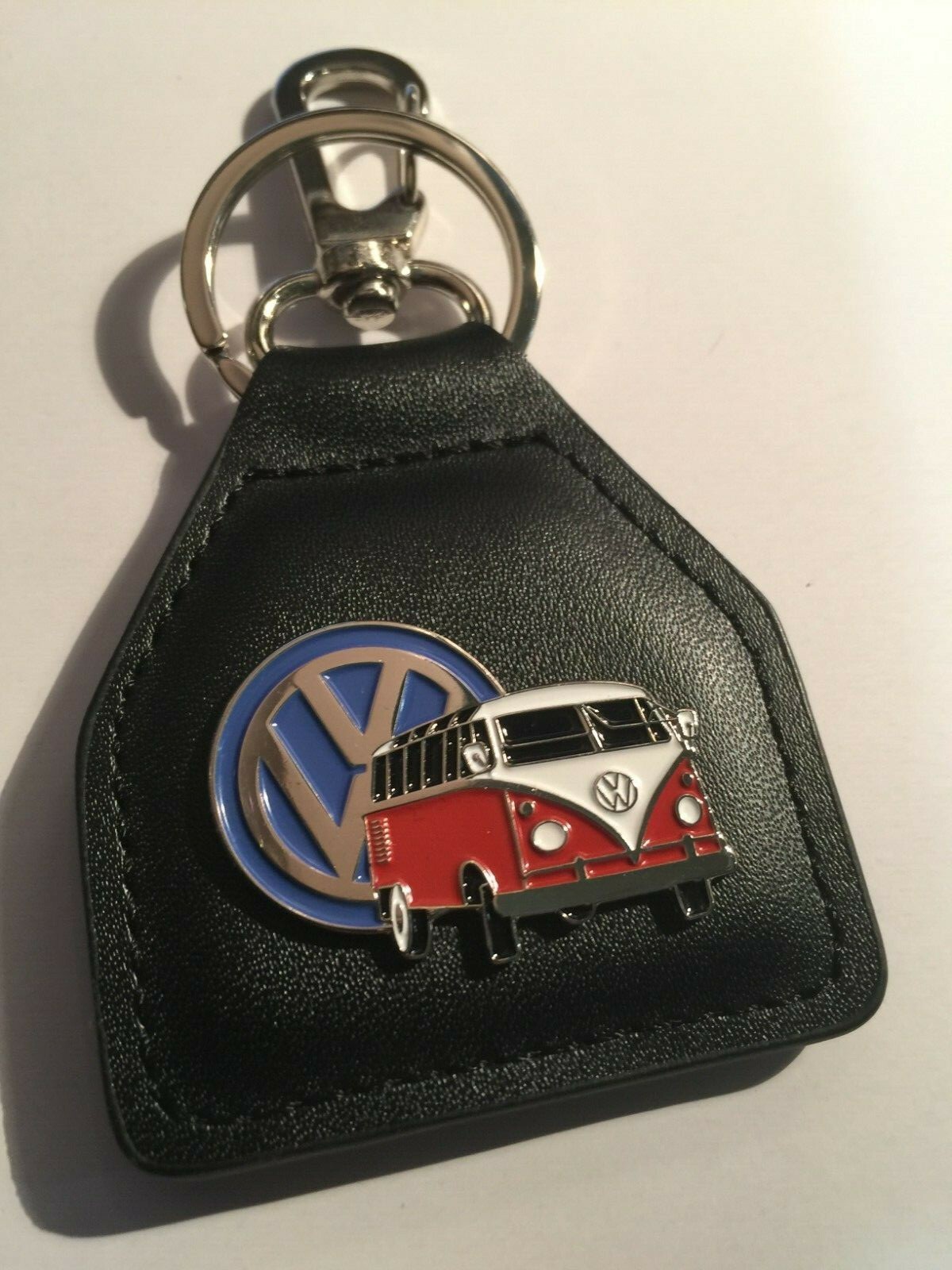VW Volkswagen Kombi Metal and Leather Key Chain/Ring 2 clip, Car, Gift ...