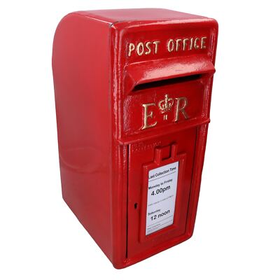 ER Royal Mail Post Mail Letter Box Replica Cast Iron Red Lockable ...