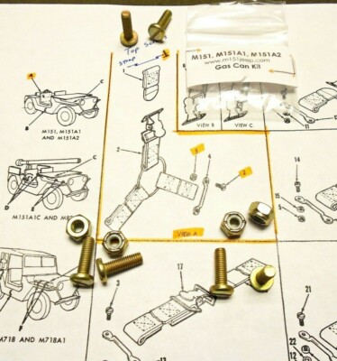 M151, M151A1, M151A2 - Gas Can Hardware KIT | eBay