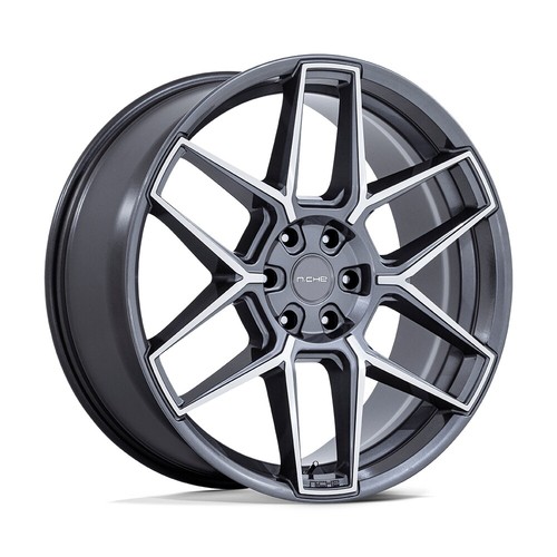 22x9.5 +38 Niche NC281 Rise 5x4.5 Anthracite W/ Machined Face Wheels ...