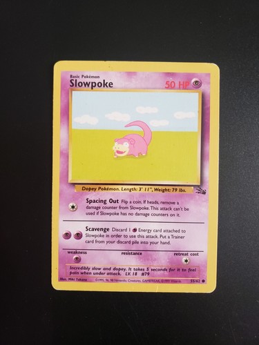 SLOWPOKE Fossil 55/62 Unlimited WOTC Pokemon Card Near Mint | eBay