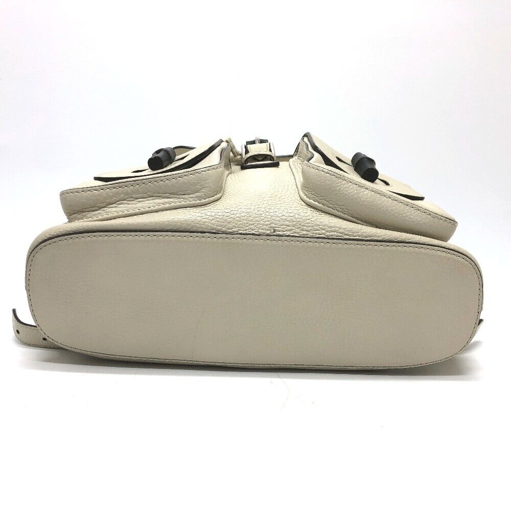 GUCCI 370833 Bamboo Backpack Leather WhiteBased GUCCI 370833 Bamboo Backpack Leather WhiteBased