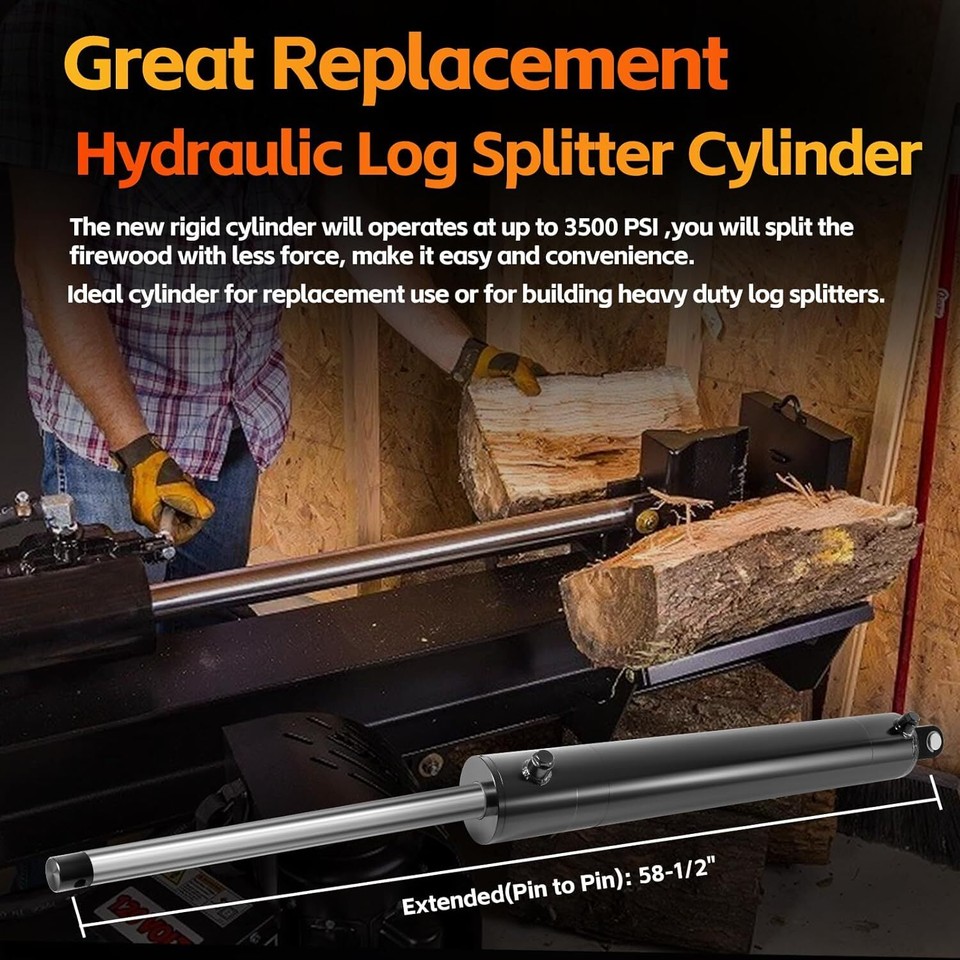 5"x24" Universal Hydraulic Cylinders Log Splitter Cylinder, 3500PSI ...