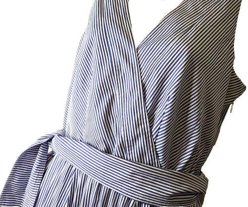 J. Crew Maxi Dress Women's 4 Blue Striped - Pockets & Gathered - Runway ...