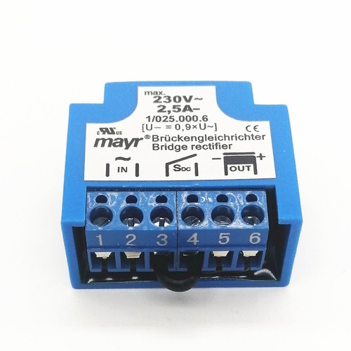 Mayr 1/025.000.6 Motor Brake Rectifier Brückengleichrichter Bridge 230V ...