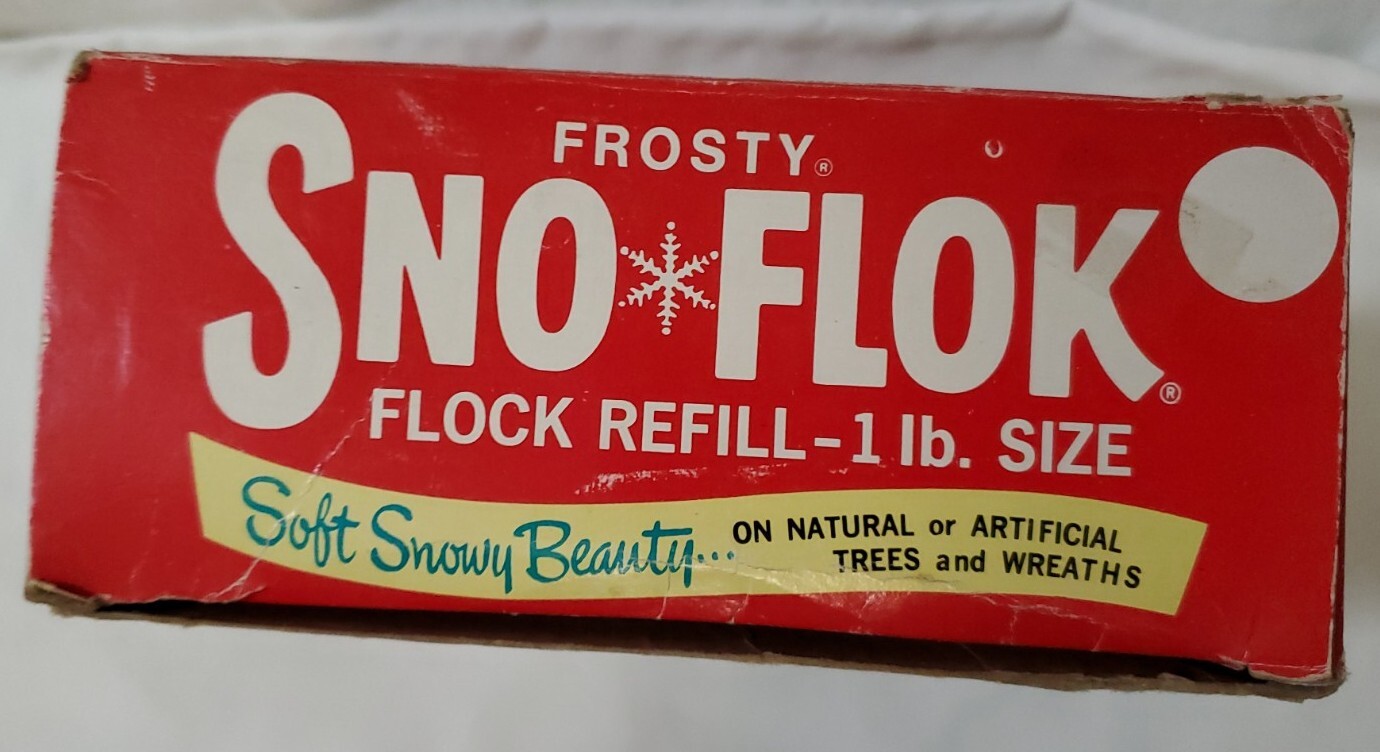 Vintage Frosty SNO FLOK Christmas Tree Snow Flocking Flock Refill NOS ...