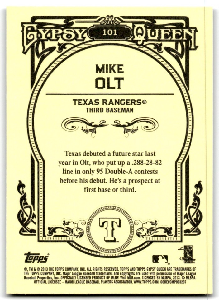 2013 Topps Gypsy Queen Mike Olt Baseball Cards #101 | eBay